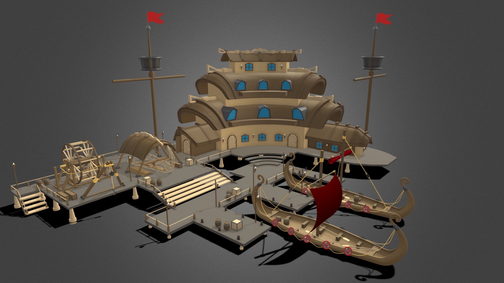 Seaport - 3D model by Arsen.Krityan [928461c] - Sketchfab