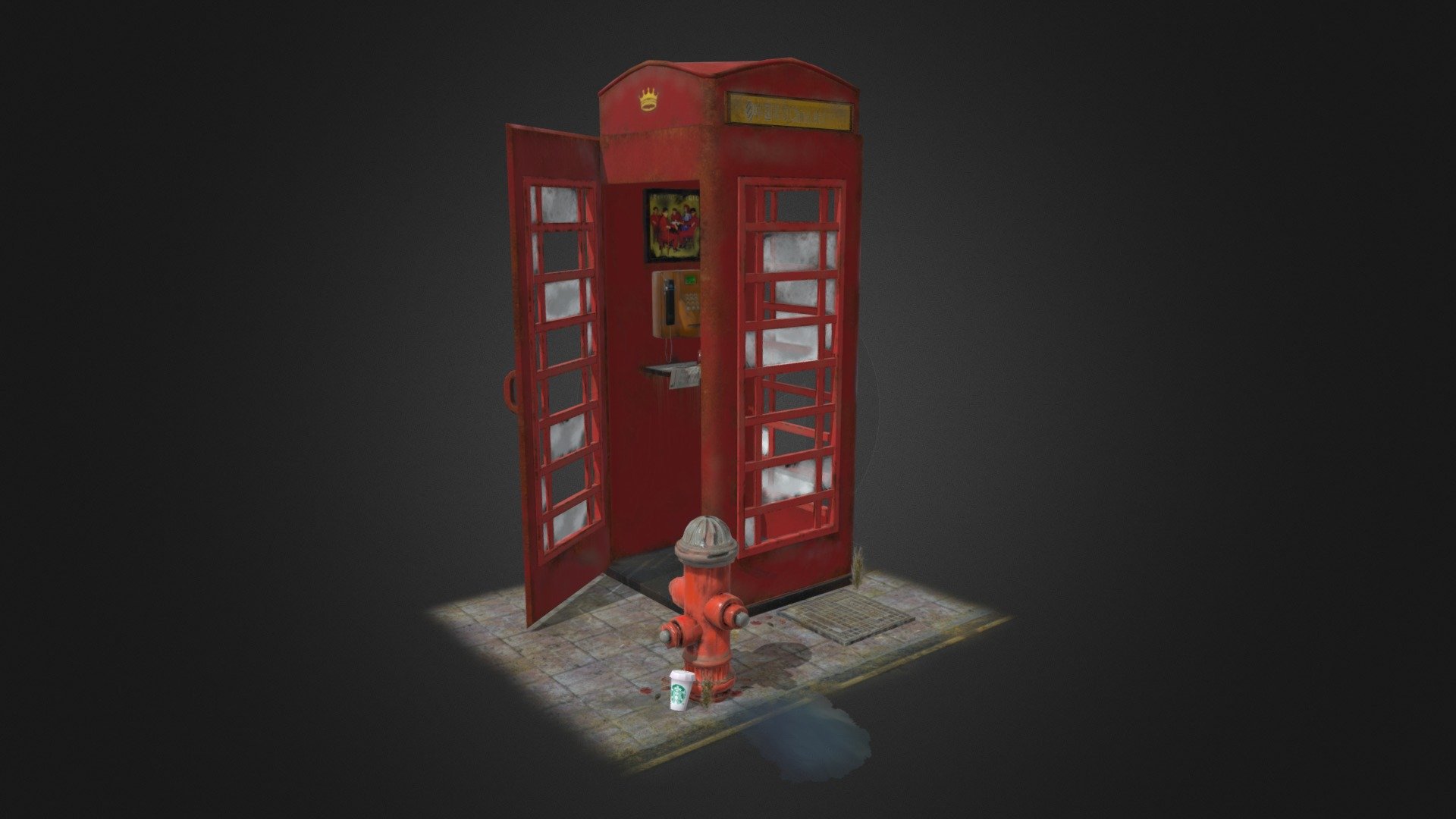 Telephone booth - 3D model by 孙嘉谡 (@sunjiasu) [9284fe1] - Sketchfab
