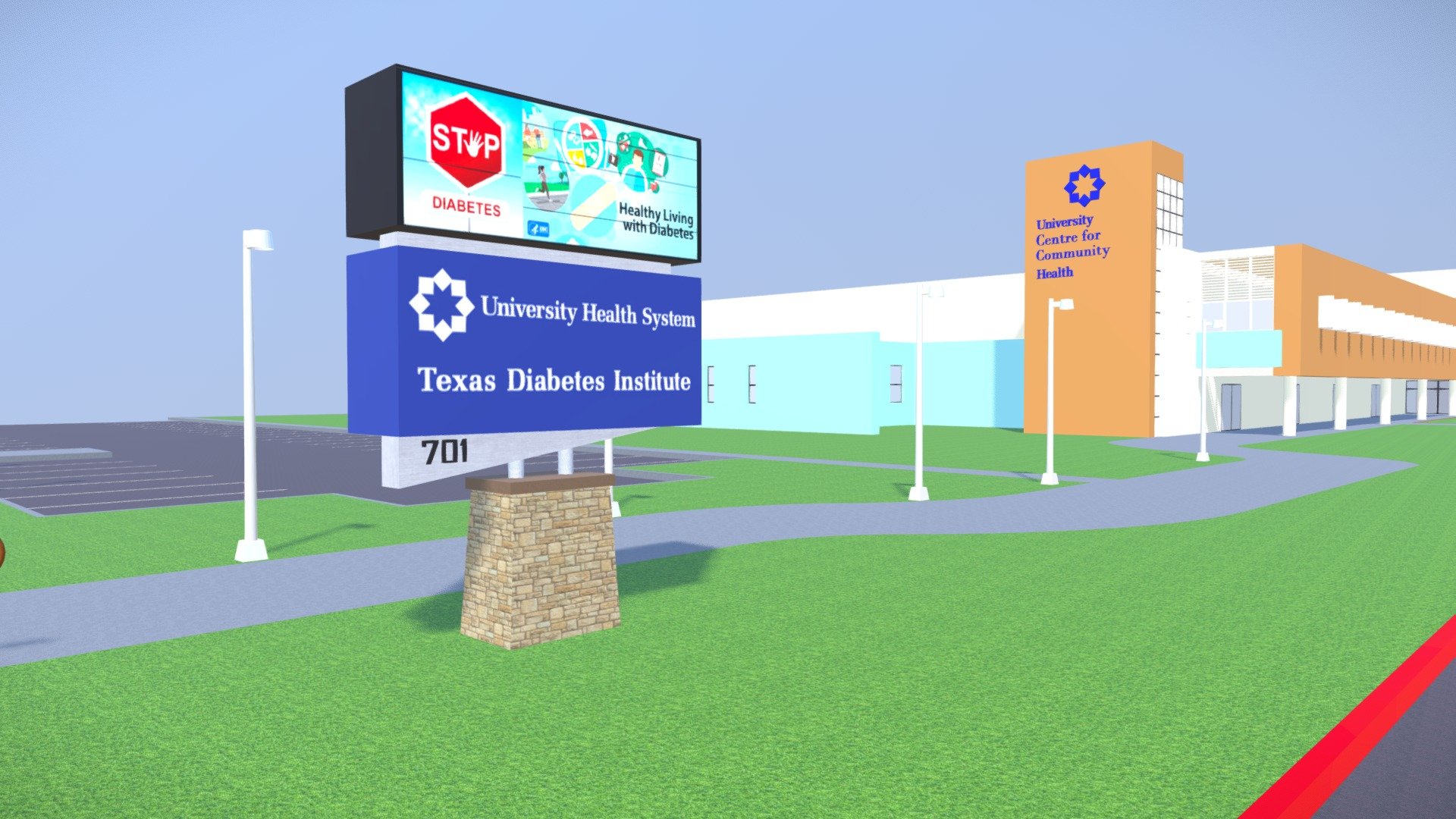 Texas Diabetes Institute Pylon - 3D model by Titan Sign Company ...
