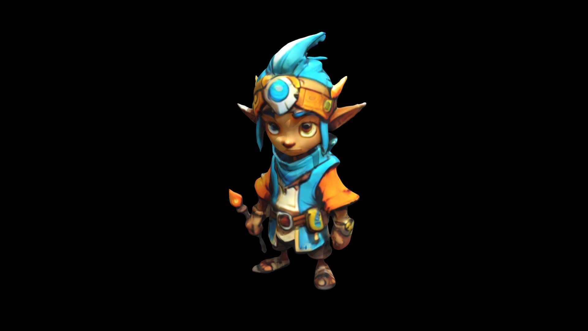 a cartoon character with an eye on his head - Download Free 3D model by ...