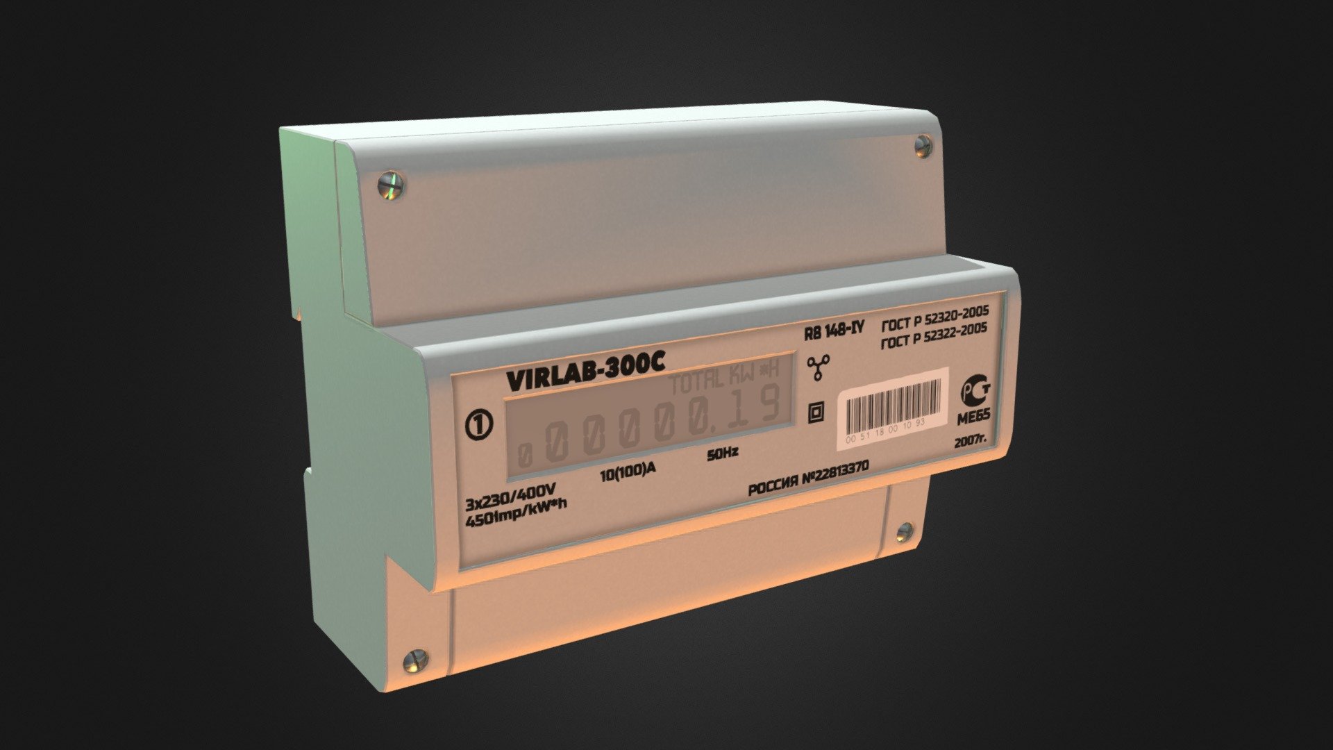 Electricity meter 3 phases - Download Free 3D model by Andruxa-snajper ...