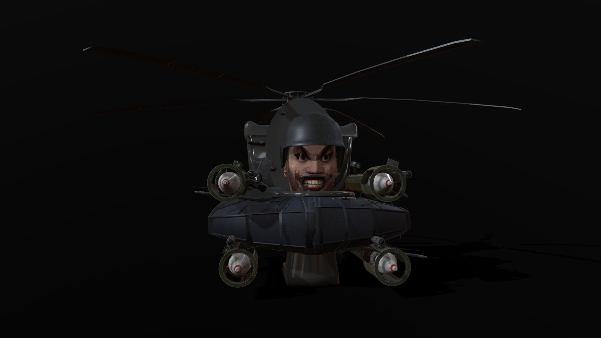 Armored Quad Rocket Helicopter Toilet - Download Free 3D model by ...