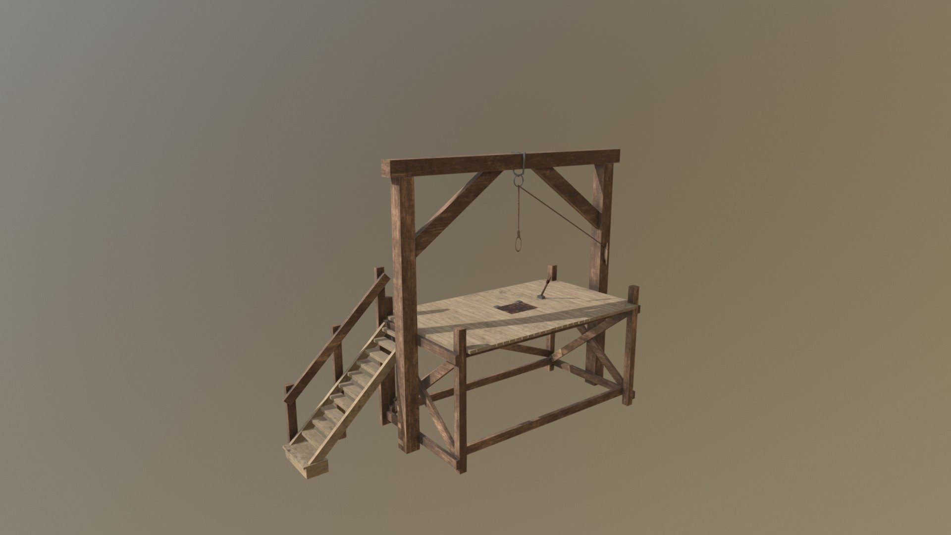 Western Prop 2 - Animated - Gallows - Download Free 3D model by Chad ...