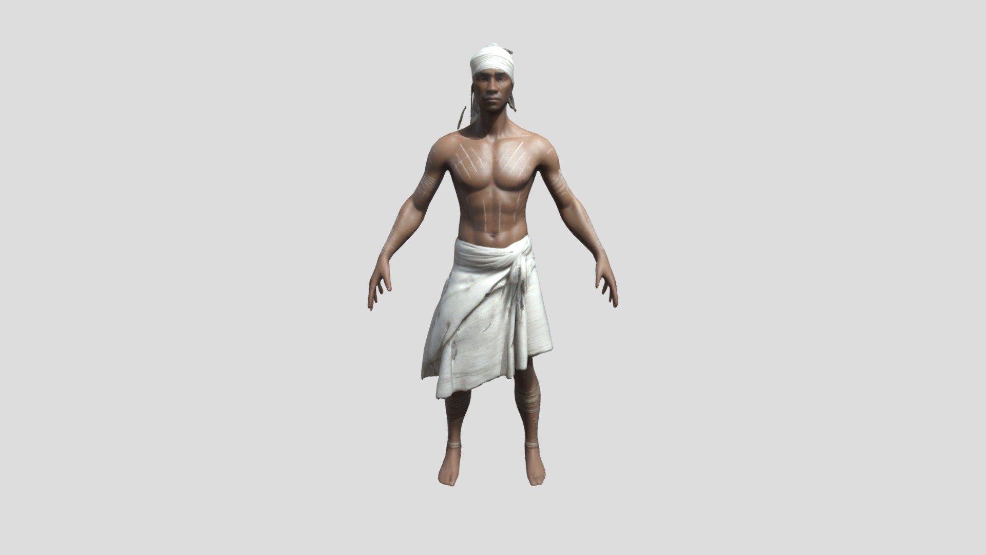 A south eastern tribal man ( maring tribe ) - Download Free 3D model by ...