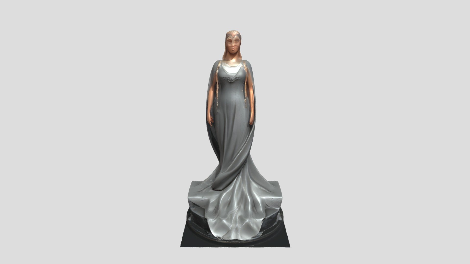 Elegant female statue in flowing gown - 3D model by andres.com [929c249 ...