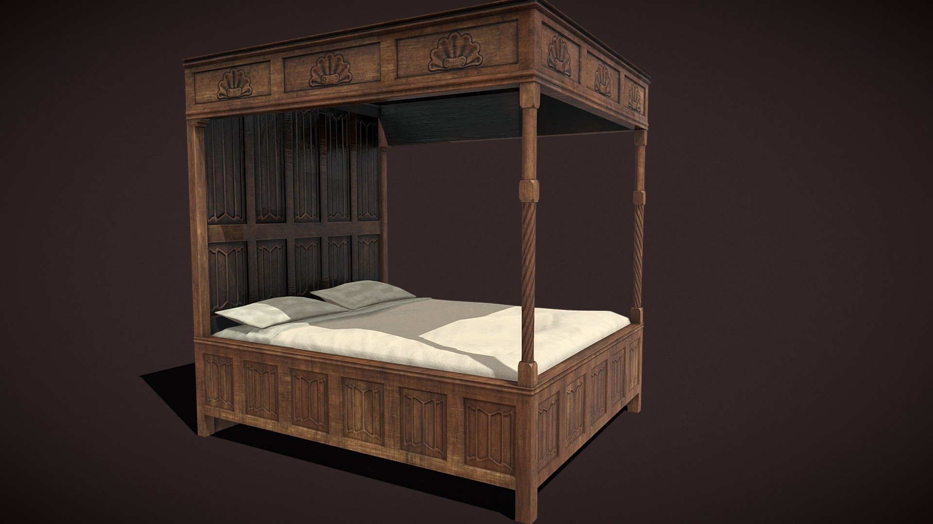 Medieval_Elegant_Bed - Buy Royalty Free 3D model by ...