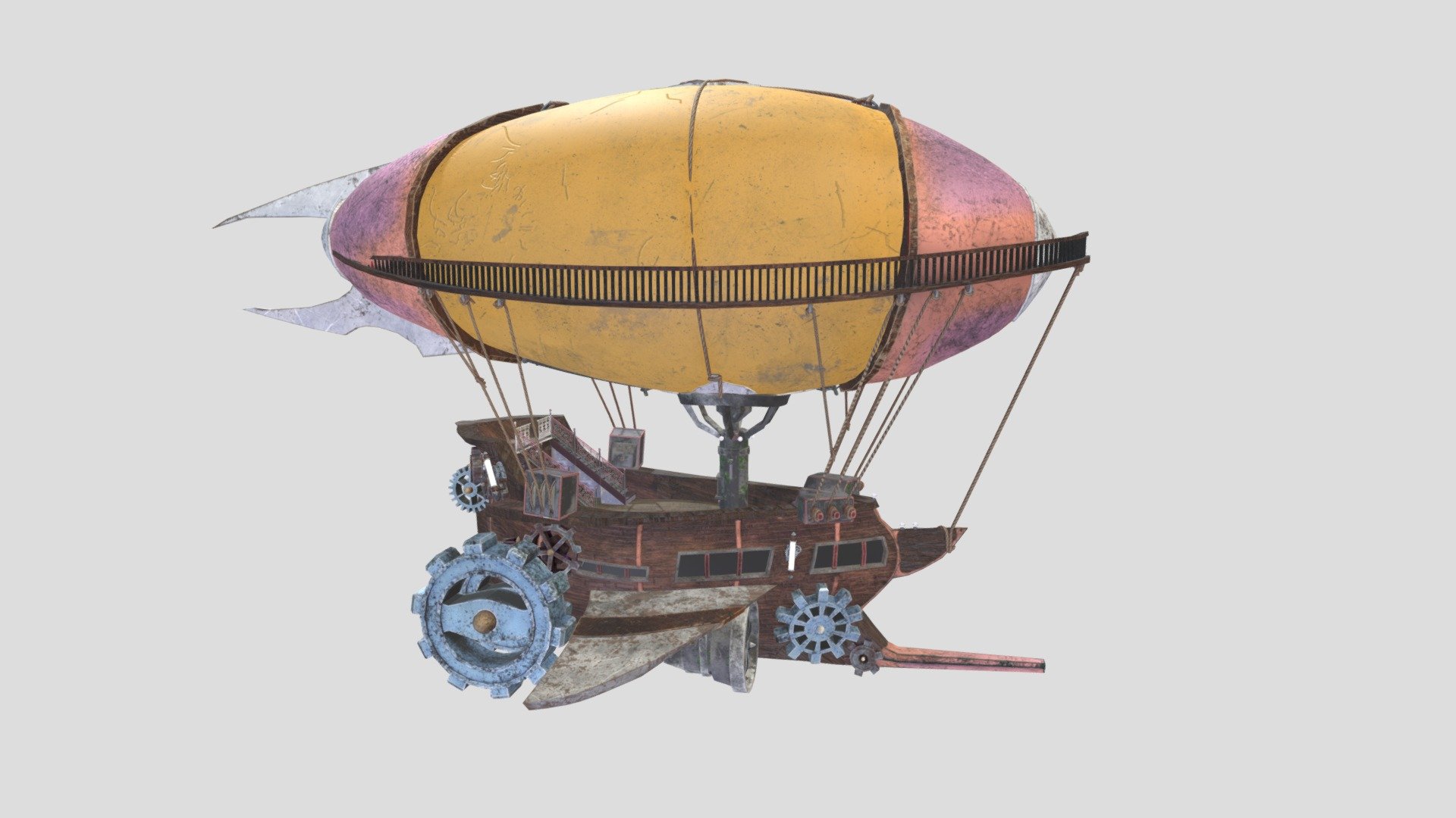 Airship steampunk - 3D model by juttah [929f596] - Sketchfab