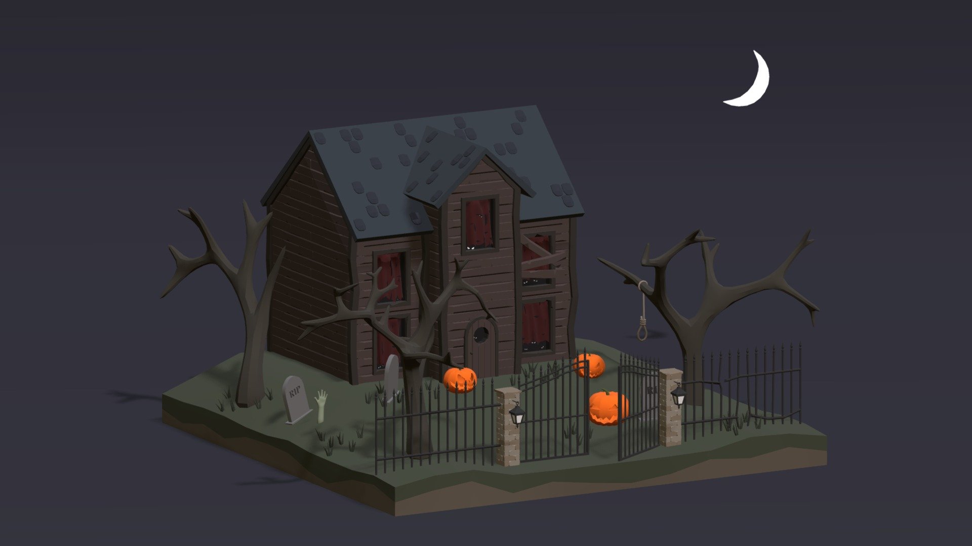 Haunted house - Buy Royalty Free 3D model by ApprenticeRaccoon [92a06da ...