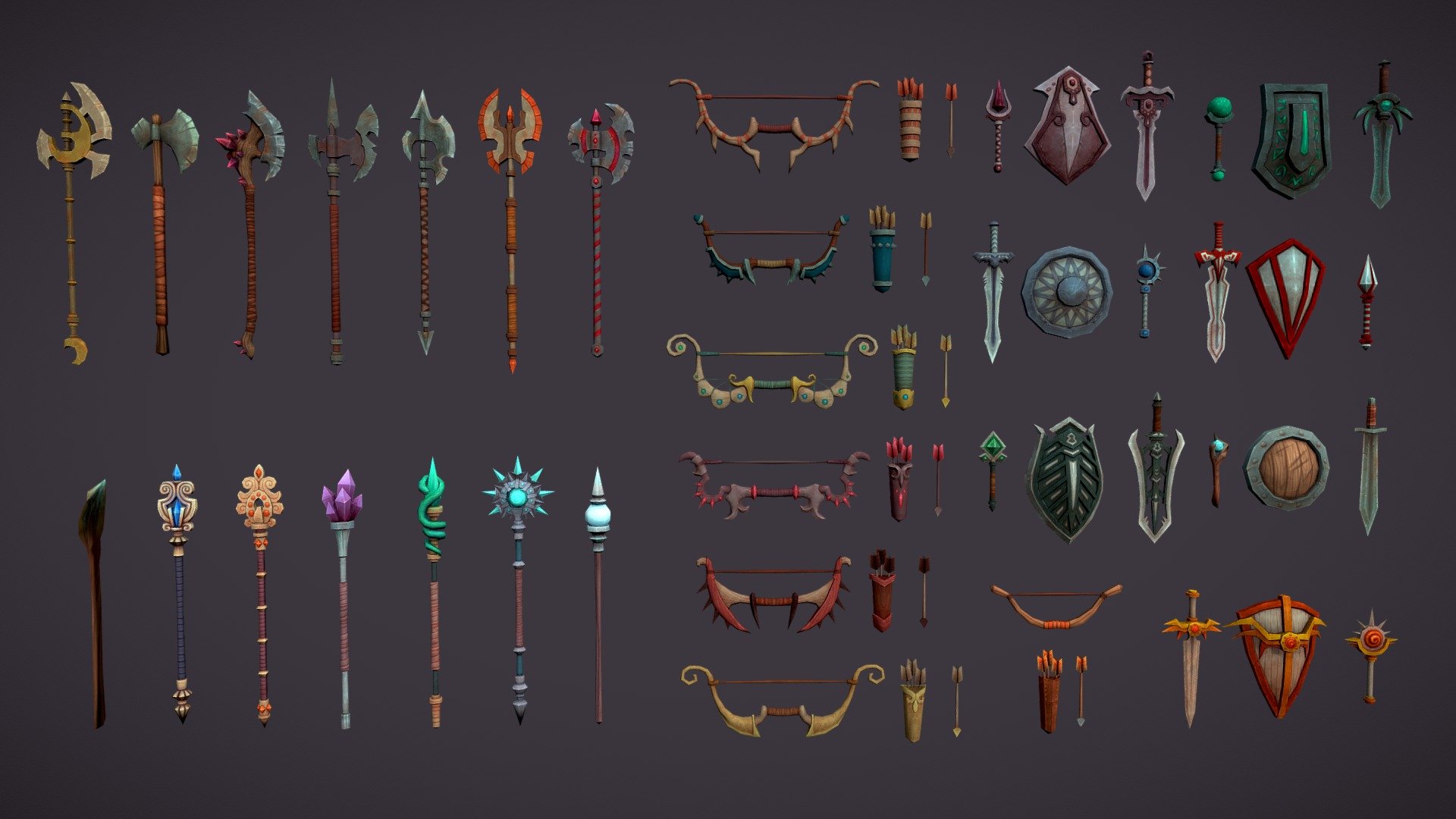 Fantasy weapons set - 3D model by cattleya [92a7374] - Sketchfab