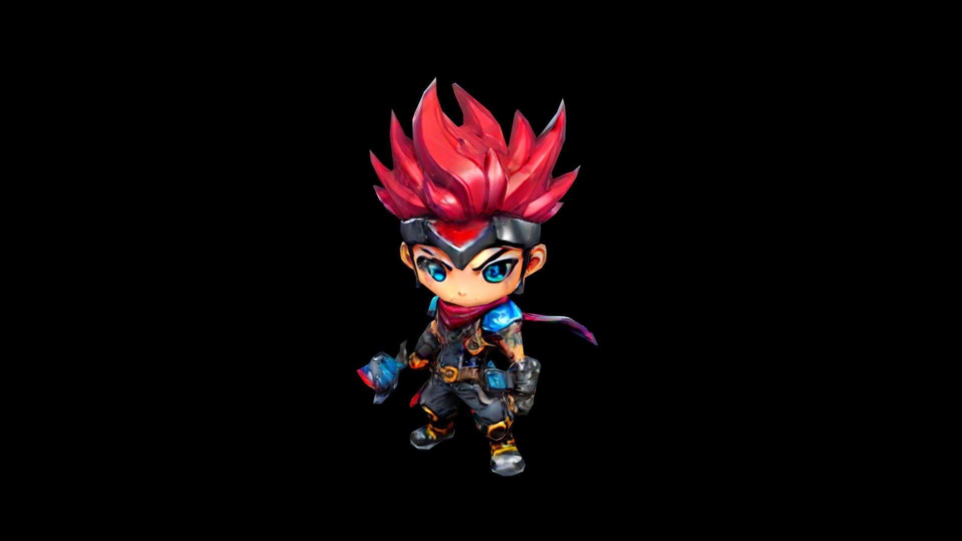 Red-haired Cartoon Hero with Unique Style and Pe - Download Free 3D ...