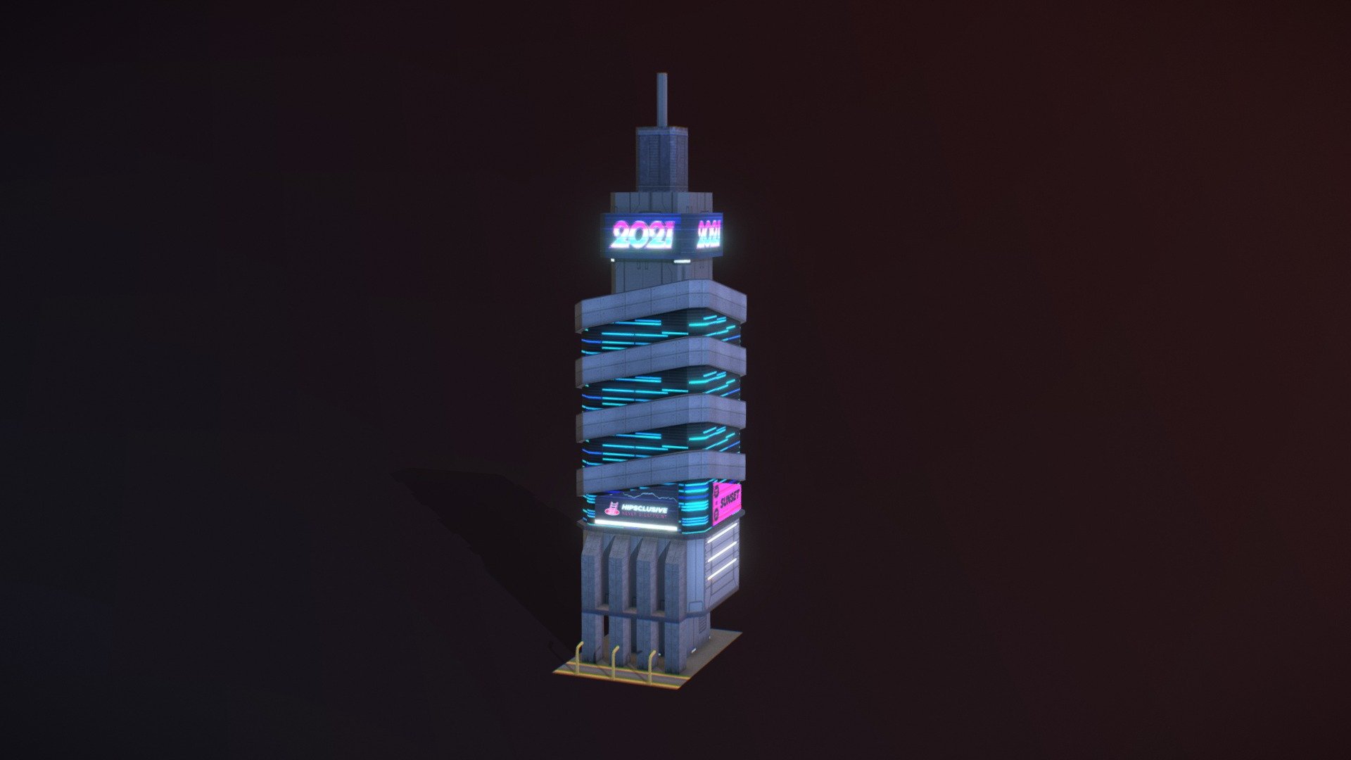 Cyberpunk building test - Download Free 3D model by ul1tka [92a9fab ...