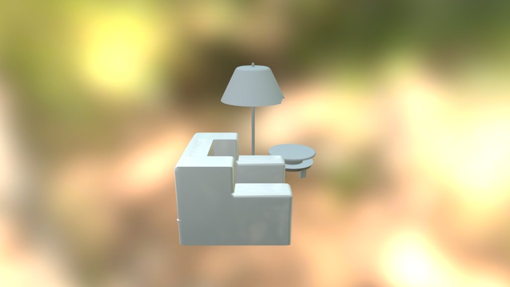 Chair, broken lamp and table - 3D model by blenderis [92ad09a] - Sketchfab