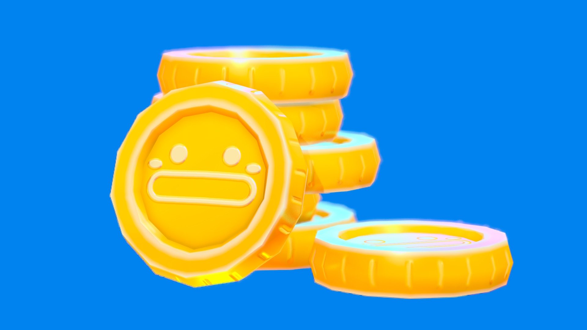 Low poly - Stylized Game Items - Coin Stack - Buy Royalty Free 3D model ...