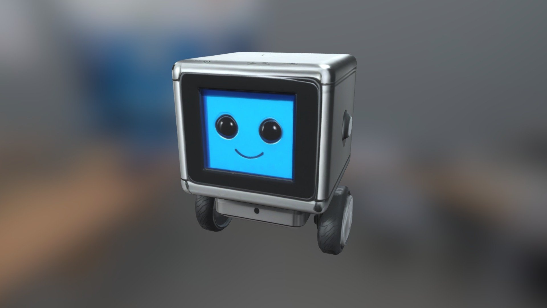 Smiling Bot on Wheels - Download Free 3D model by SagePeeker [92b284d ...