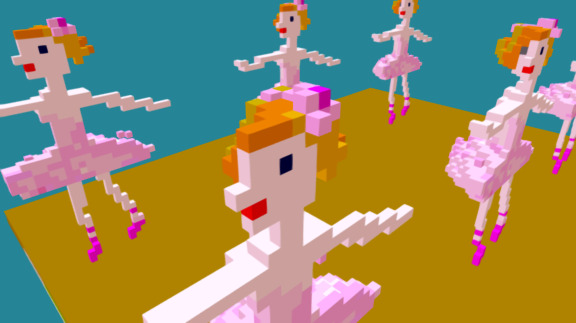 voxel ballet - 3D model by catilaporte [92b4260] - Sketchfab