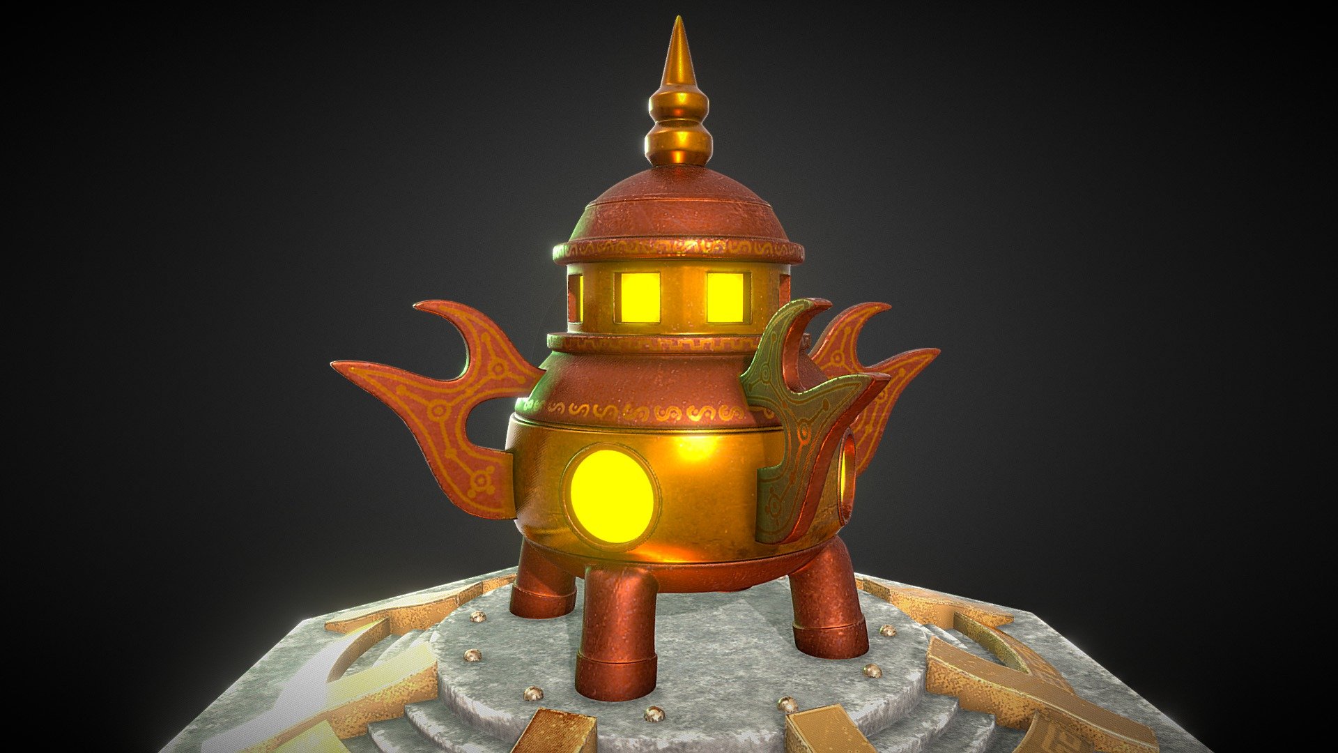 A Daoist Alchemy Furnace - PBR Textured - Download Free 3D model by LittleZCoordinate [92b59a2 ...
