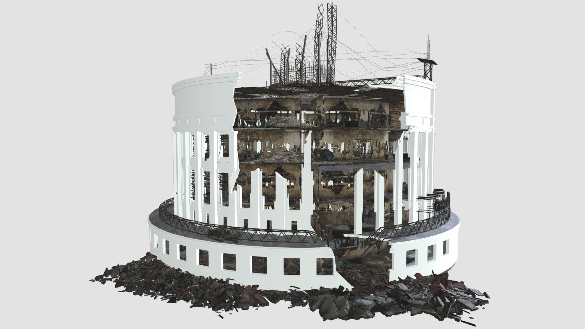 destroyed building - Buy Royalty Free 3D model by Evermotion [92bb4aa ...