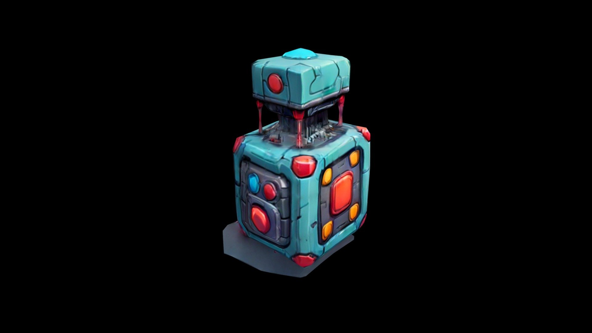 A futuristic robot in a turquoise and gray color - Download Free 3D ...