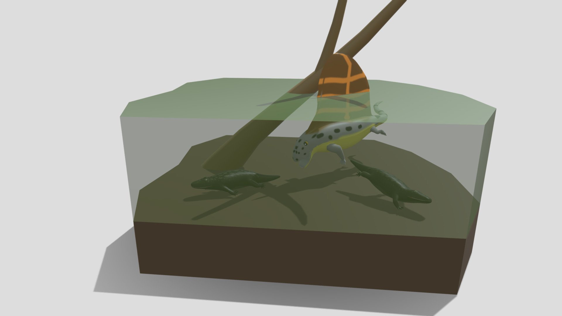 Dimetrodon & Eryops diorama (collab) - 3D model by JakubSolar [92ca150 ...