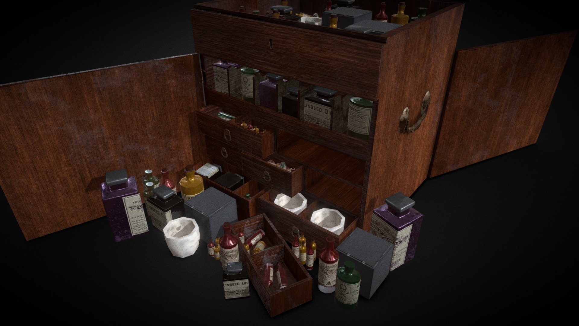 Victorian Medicine Box - 3D model by Matias_Cichero [92cd32b] - Sketchfab