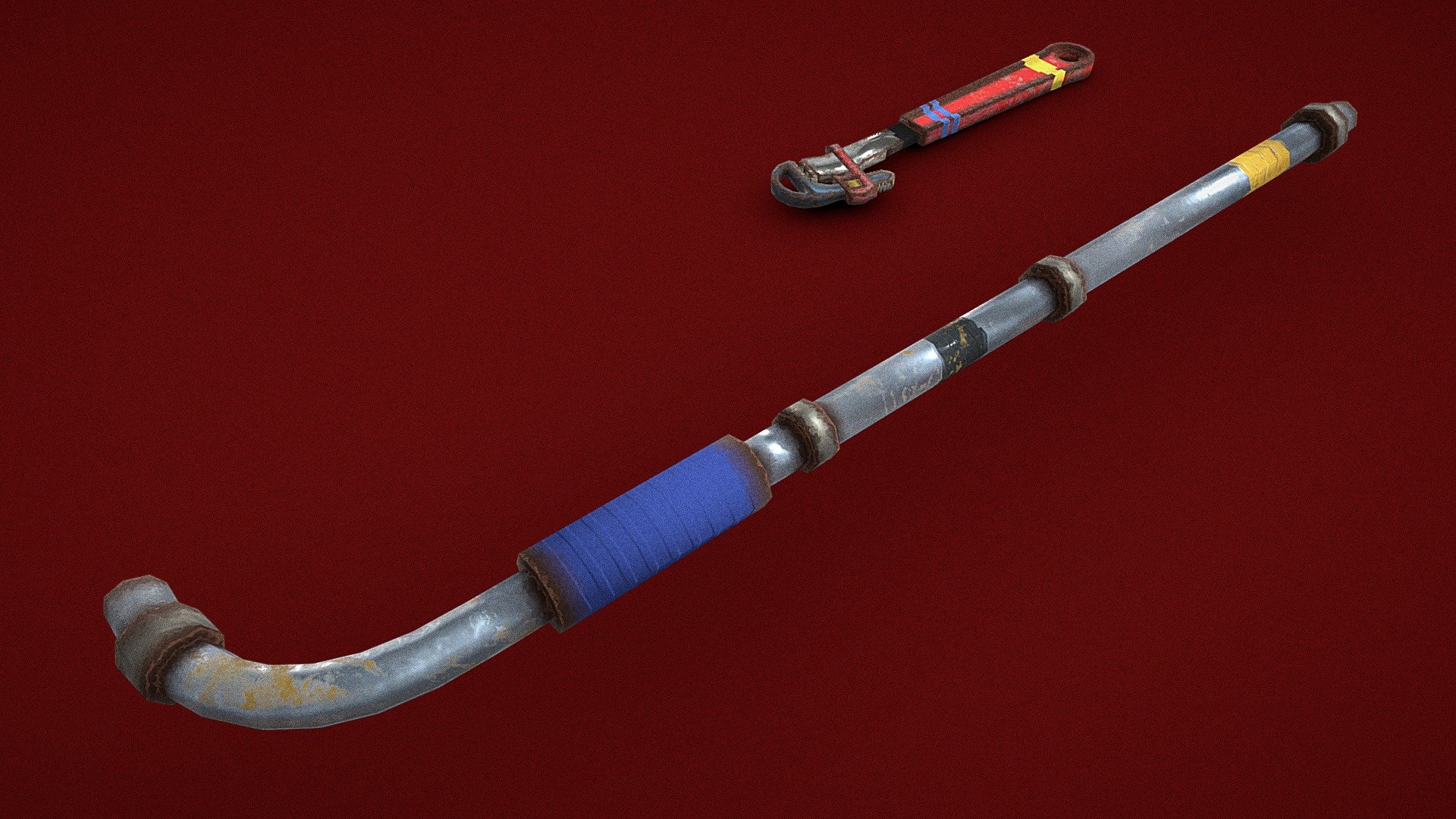 Stylized Pipe and Wrench (2K) - Download Free 3D model by Minh Nguyen ...