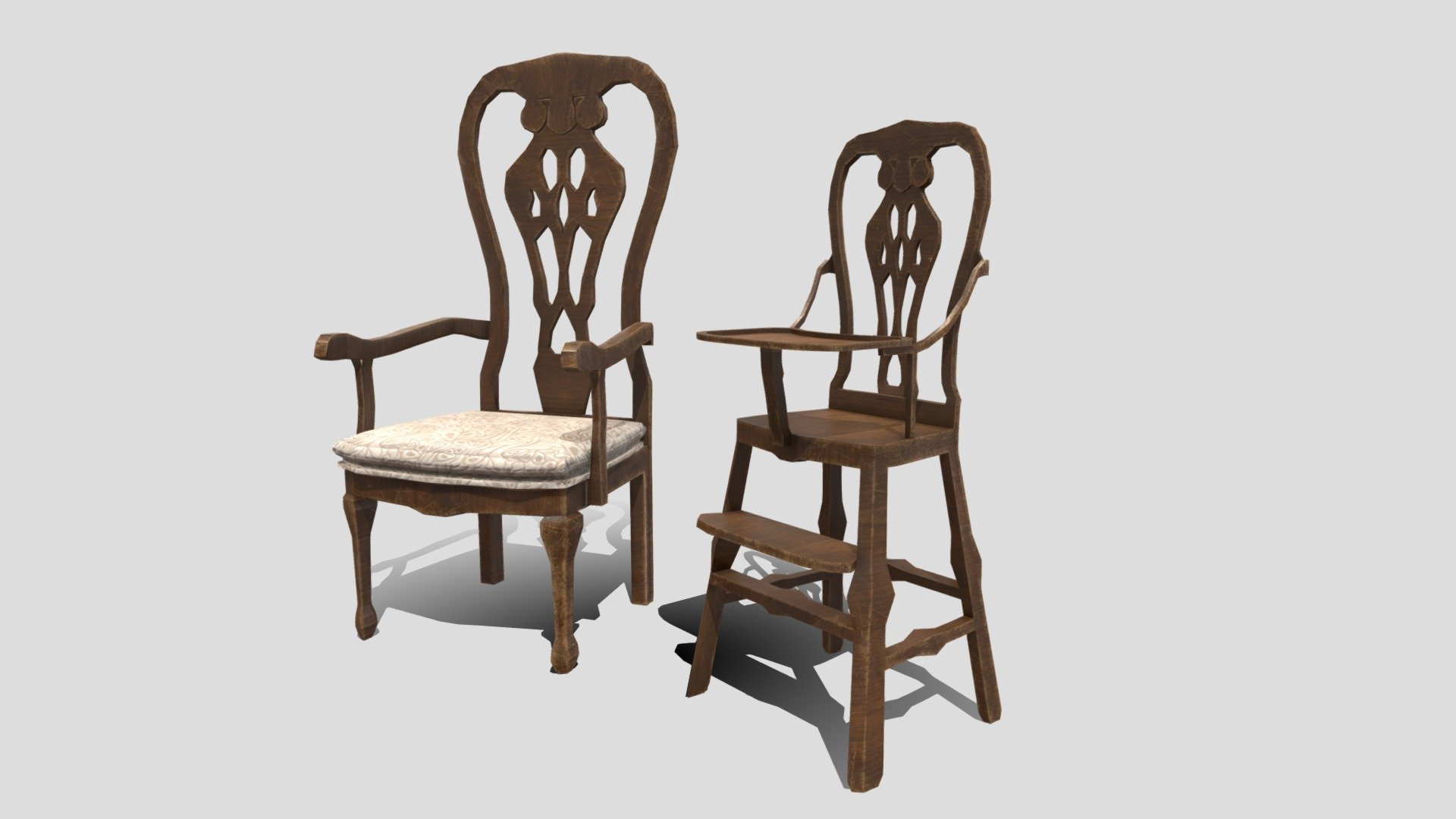 Old Vintage Chairs - 3D model by pablo.rubio.artista3d [92d5f91 ...