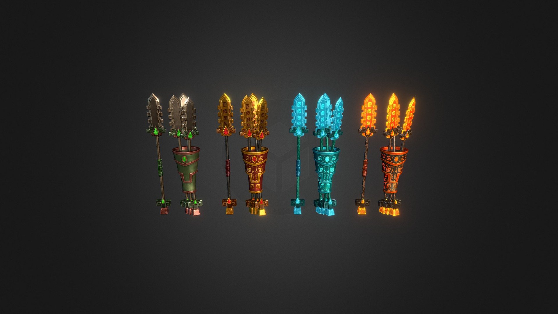 Tezca javelin spears - 3D model by John_85 [92d6b1d] - Sketchfab