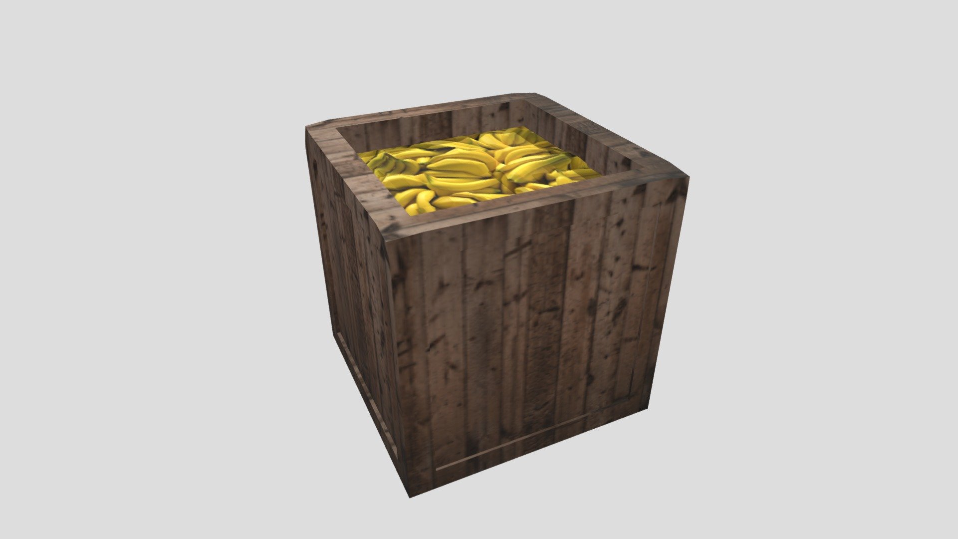 Low Poly Wooden Crate of Bananas N64 PSX style - Download Free 3D model ...