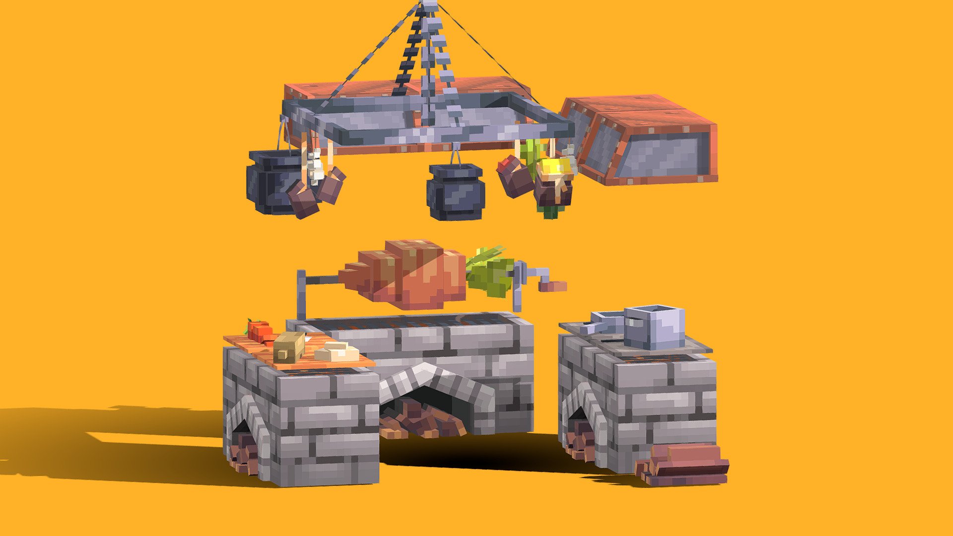PixelMine | Furniture Medieval Kitchen - 3D model by PixelMine [92dbd13 ...