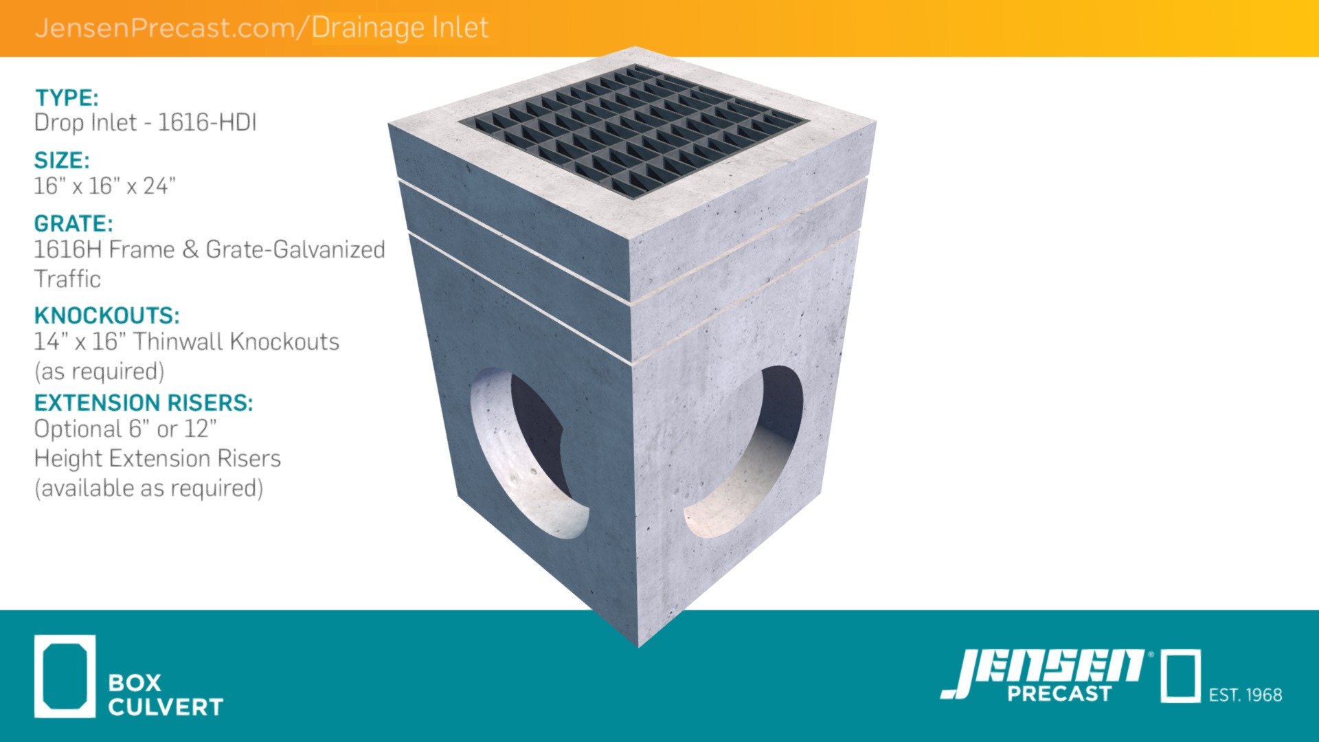 Jensen Precast Drop Inlet 16x16x24 - 3D model by JensenPrecast ...