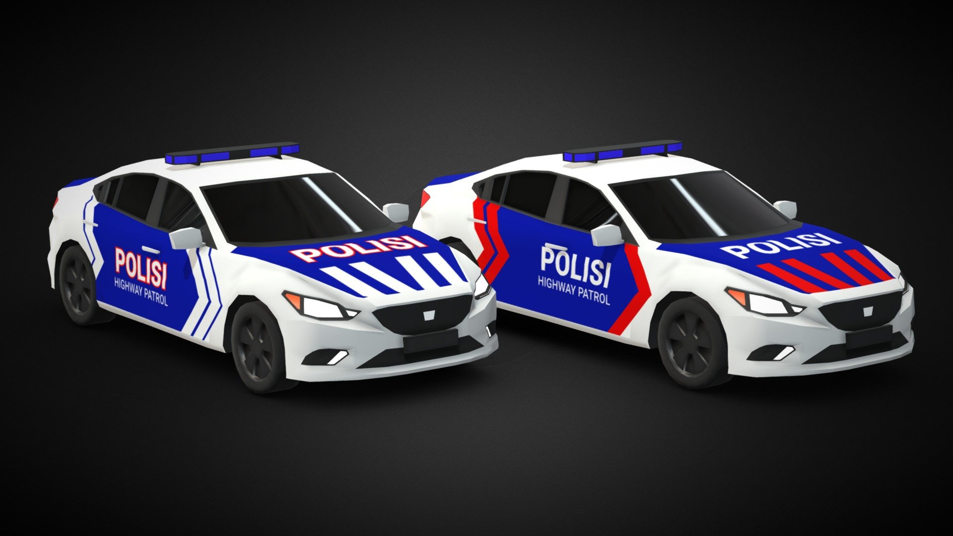 Indonesian Police Car Low Poly Buy Royalty Free 3d Model By Han66st