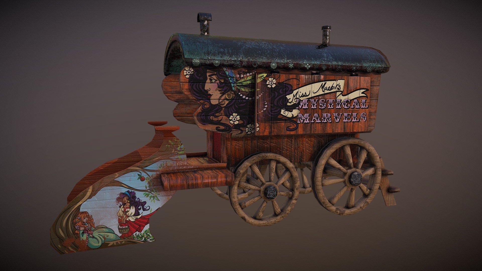 Miss Maebv's Mystical Marvels Travelling Wagon - 3D model by Pat Sipes ...