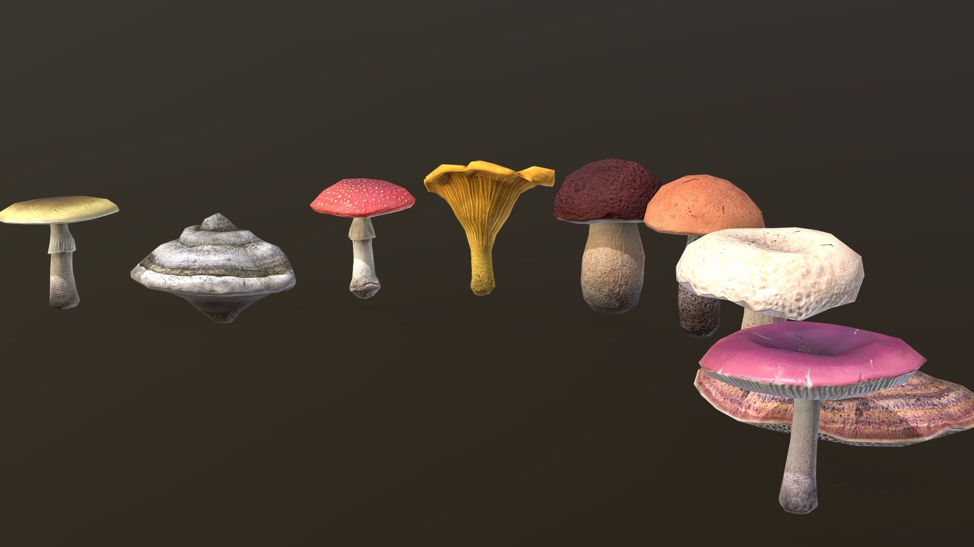 Mushrooms - 3D model by RedDeer (@billl90) [92f3a26] - Sketchfab