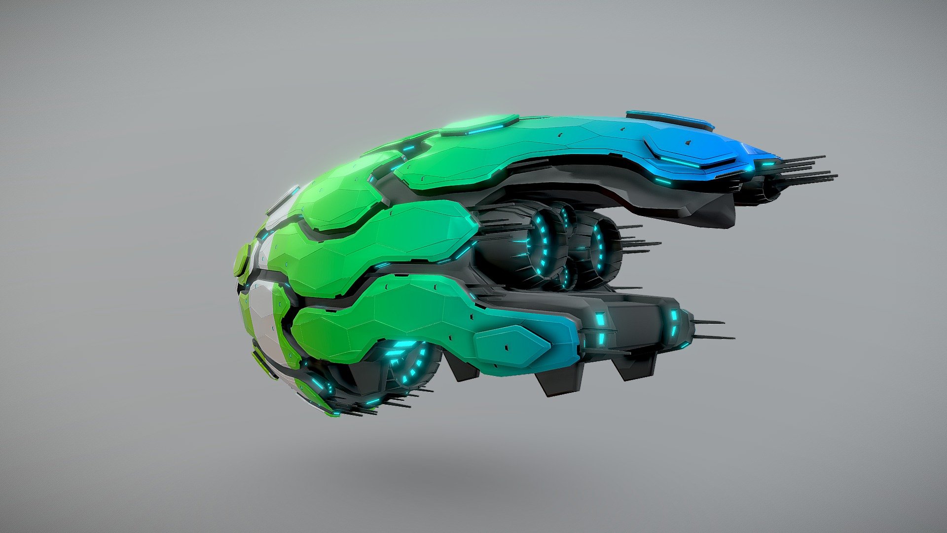 Fractured Spaceship - 3D model by benj.perrot [92f9a22] - Sketchfab