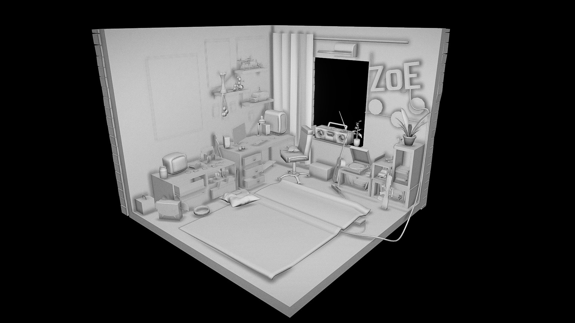 Room Draft (Набросок) - 3D model by Pavel.Tejeda.Kardenas [92facd9 ...