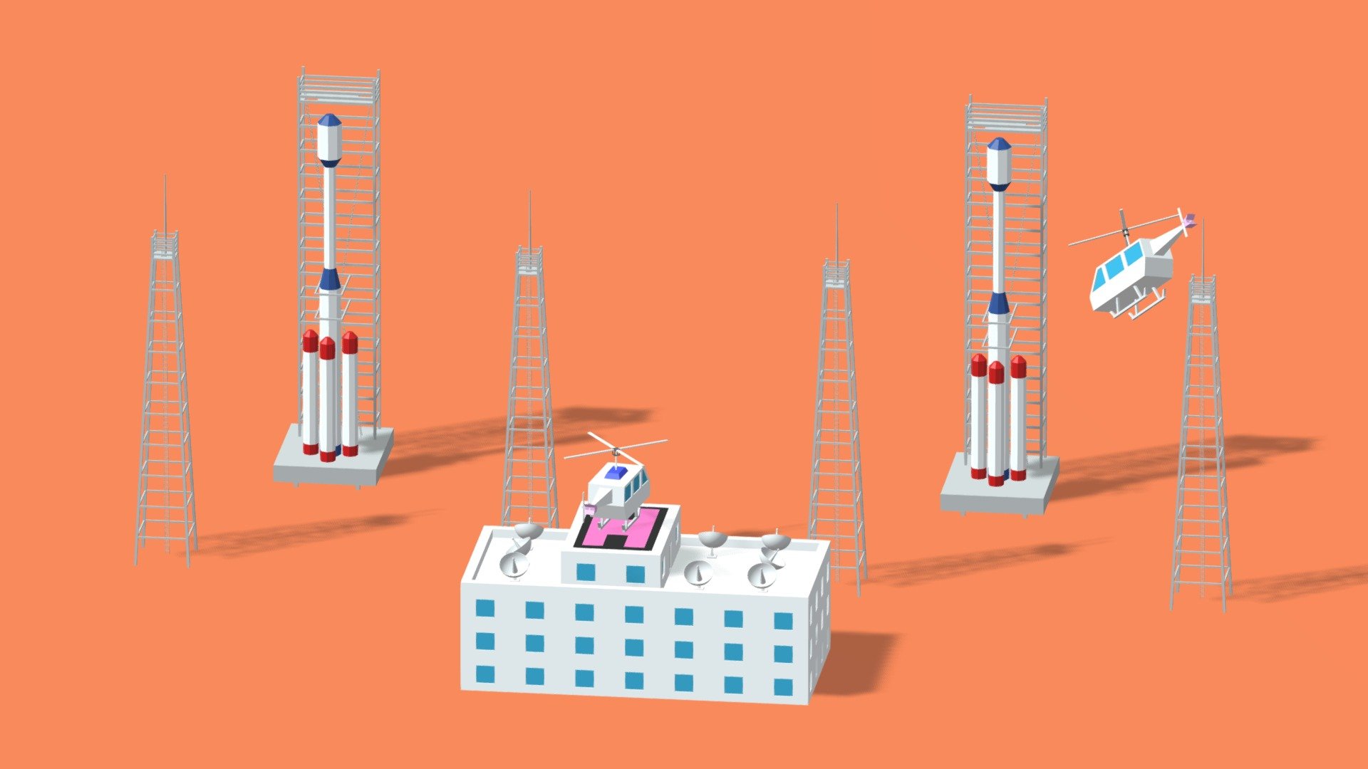 Space Center Launch Complex - Buy Royalty Free 3D model by Philip Storm ...