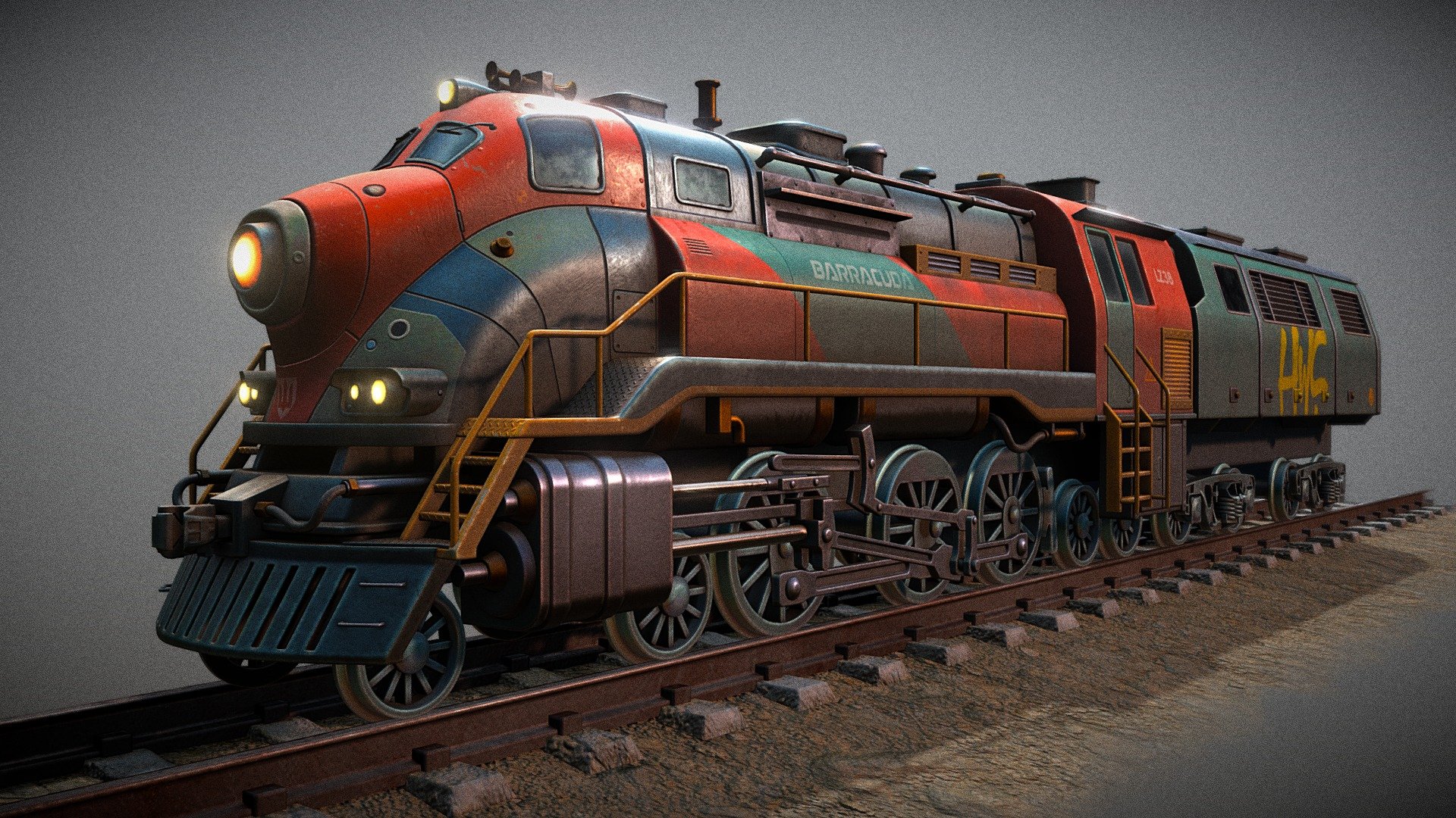 Locomotive "Barracuda" - 3D model by Oleh (@oleg.sytnikov) [92ffa5b ...