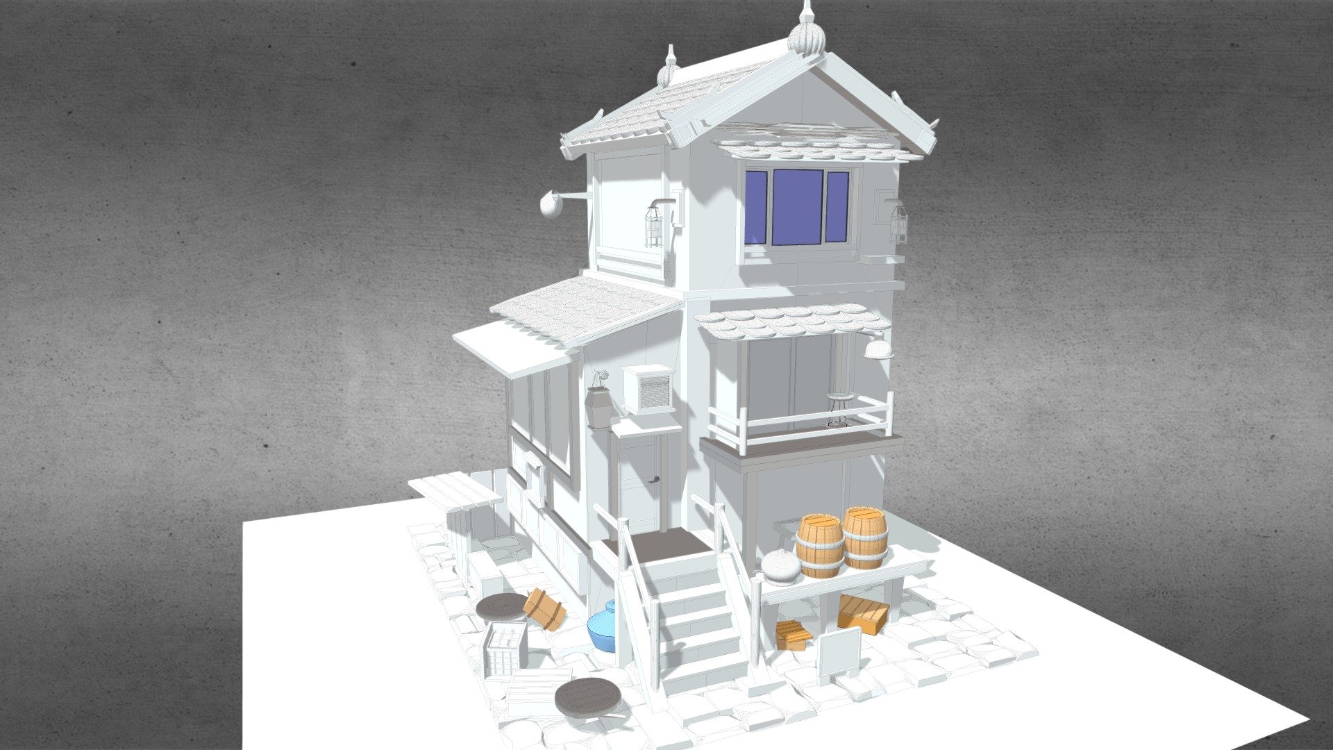 Low-Poly Small House - Ready to Texture - Download Free 3D model by ...