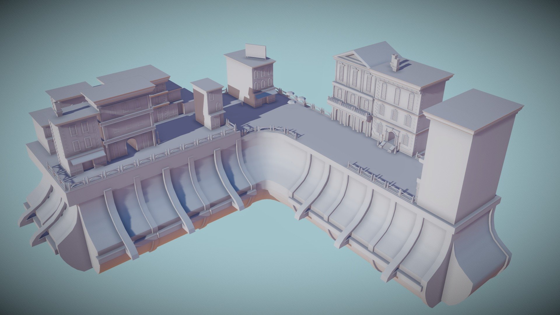 Columbia (test blockout) - 3D model by lenapixels [9310d28] - Sketchfab