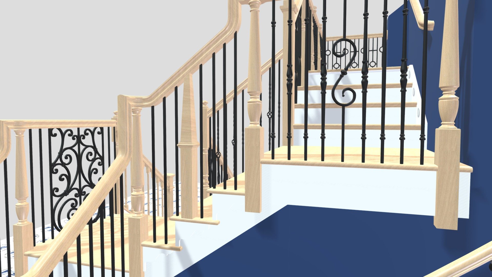 Rake post - 3D model by 3D Software for Stair Design and Production ...