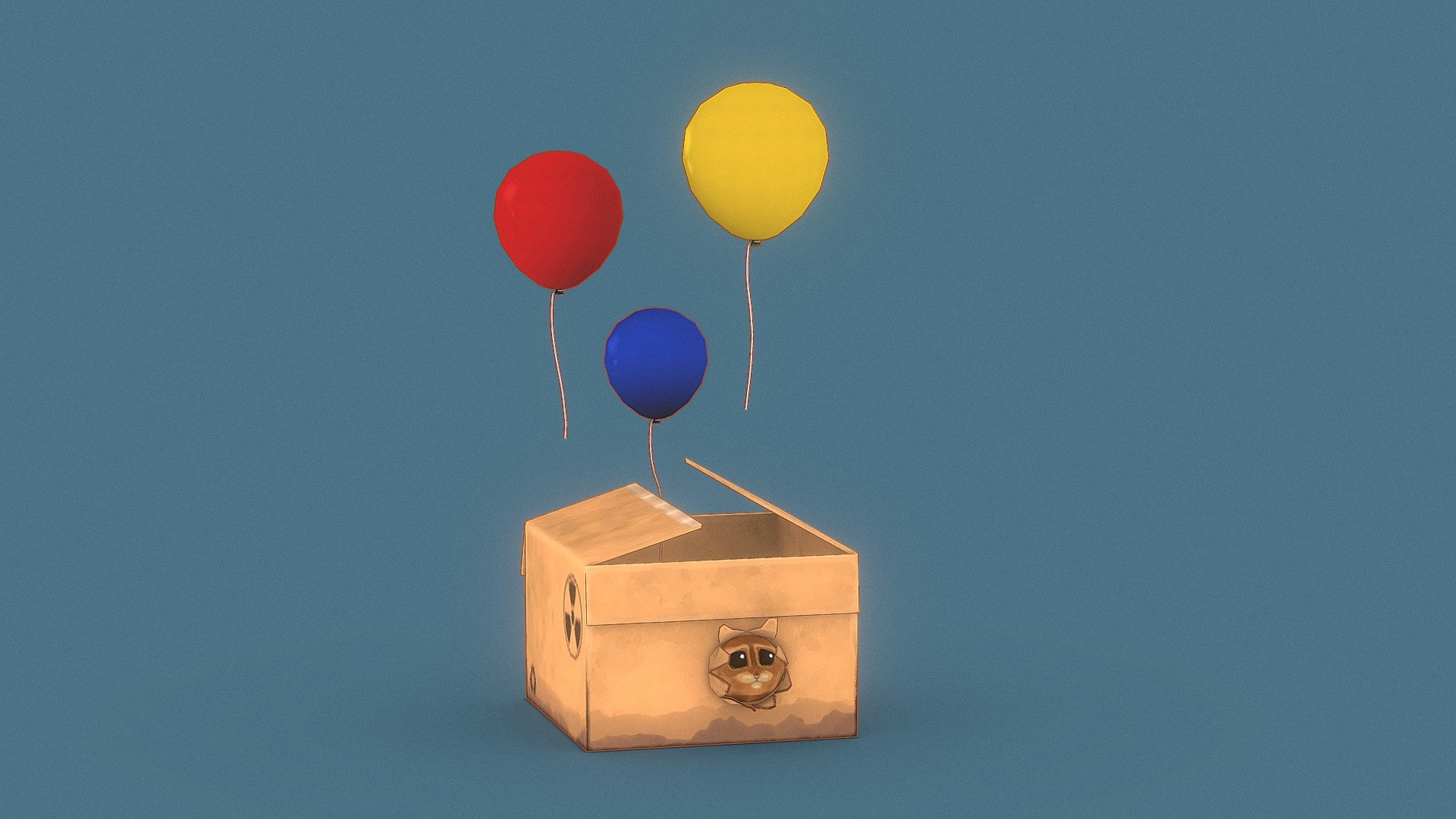 Cat with his box 3D stylized. - Download Free 3D model by TommyM ...