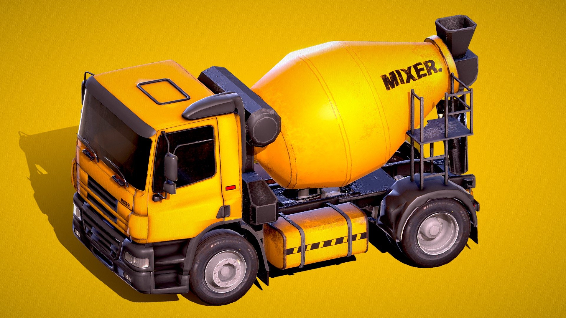 Realistic Construction Vehicle - Cement Mixer - Buy Royalty Free 3D ...