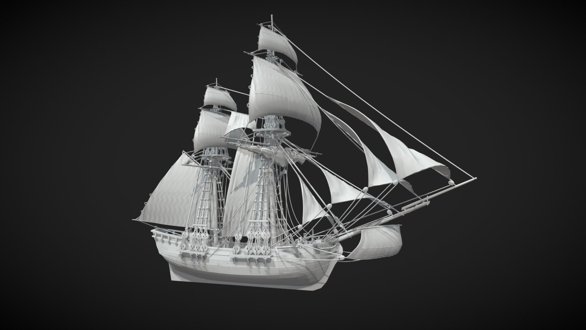 Ketch Ship 3D Model - 3D model by grafit (@studio_grafit) [9315482 ...