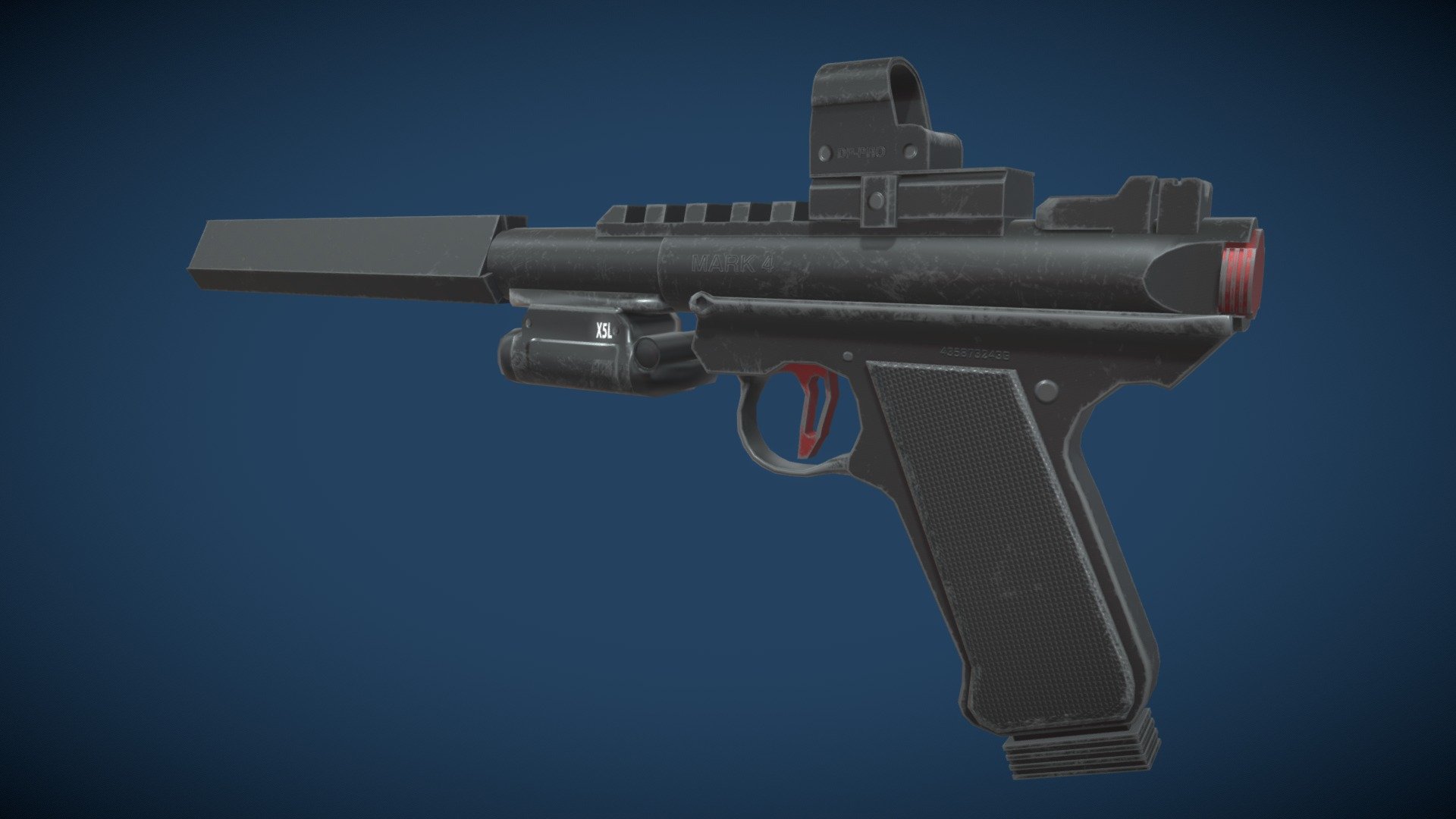 tactical pistol with red dot *FREE* - Download Free 3D model by N3ON_fx ...
