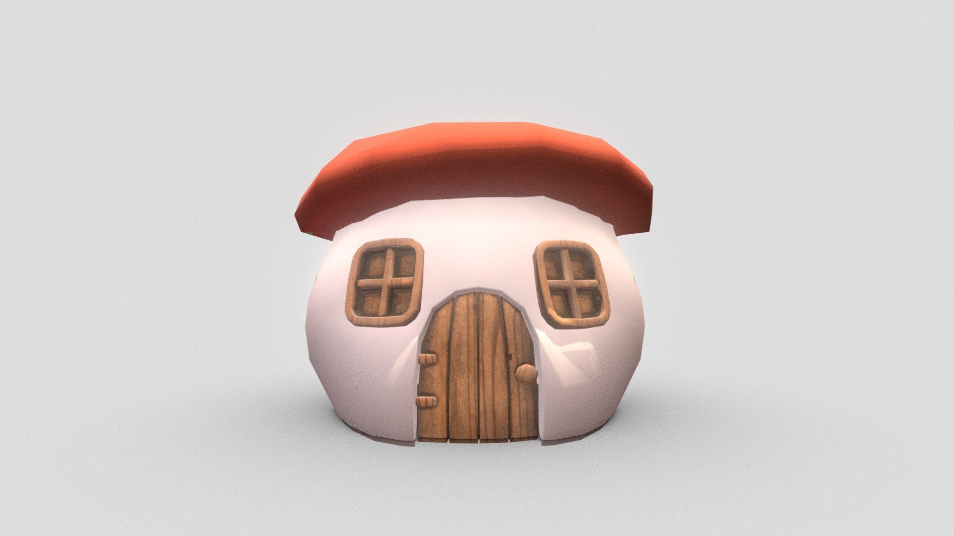 Casita de seta con ventanas y sombrero rojo - Download Free 3D model by ...