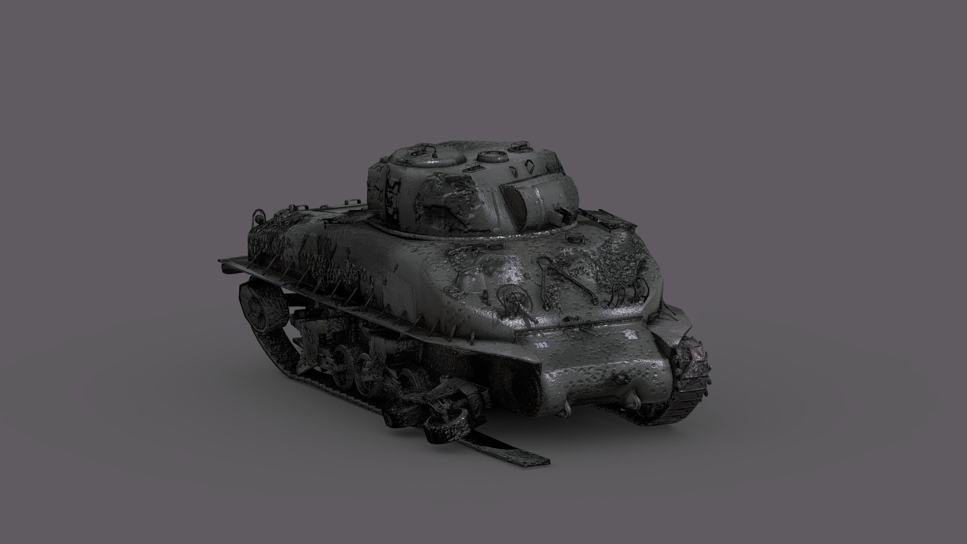 Destroyed M4A1E9 Sherman - 3D model by Sem (@Sem-Hofstede) [931f910 ...