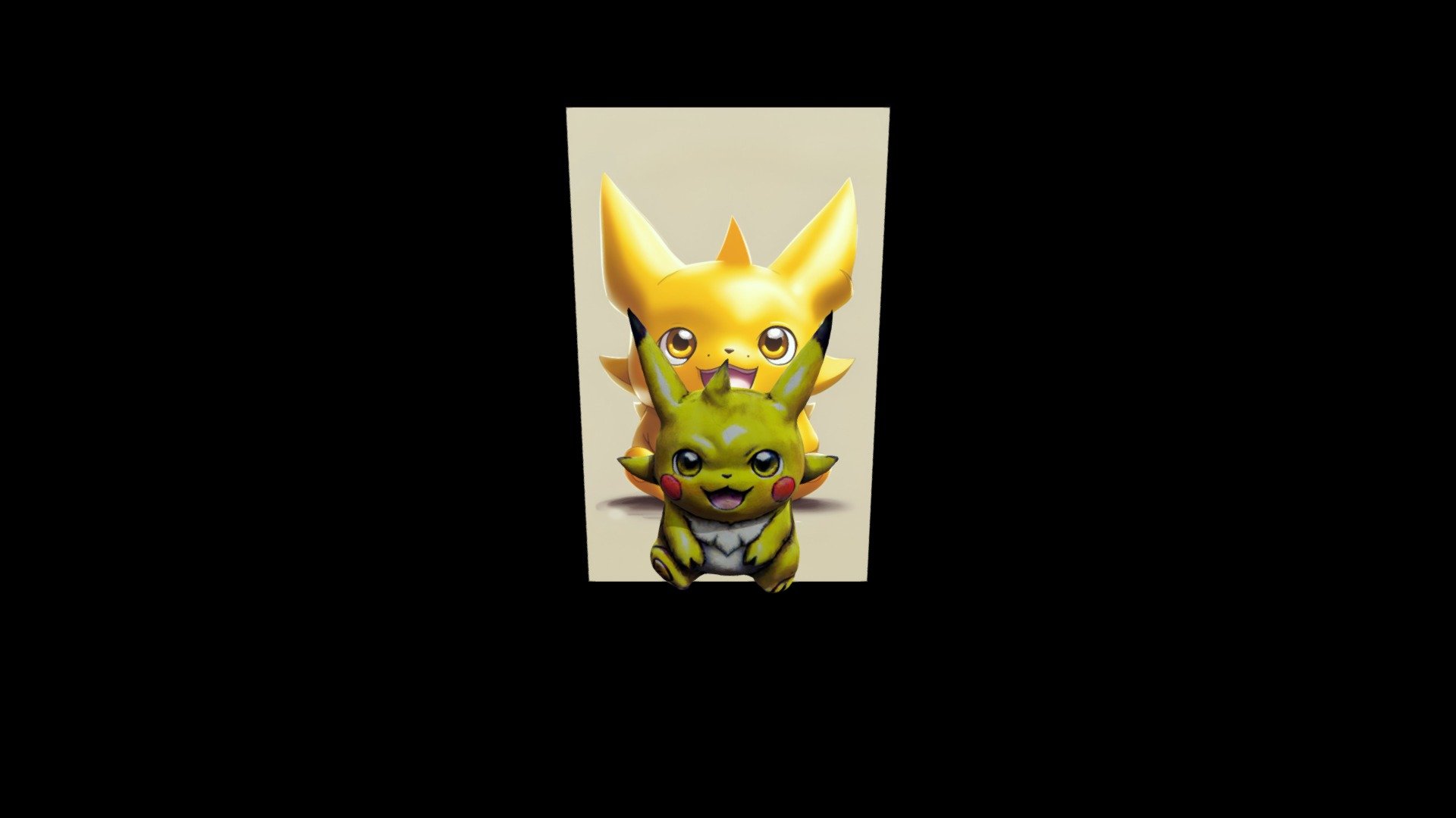 pokemon pikachu sitting on the ground with a smi - Download Free 3D ...