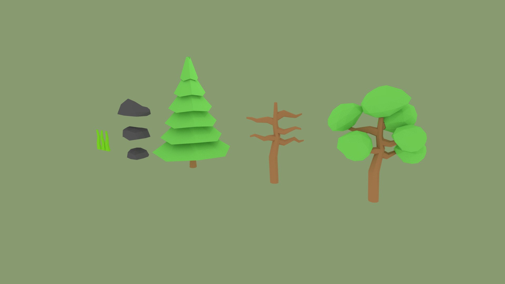 Low-Poly Forest Assets [Game Assets] - Download Free 3D model by Jen S ...