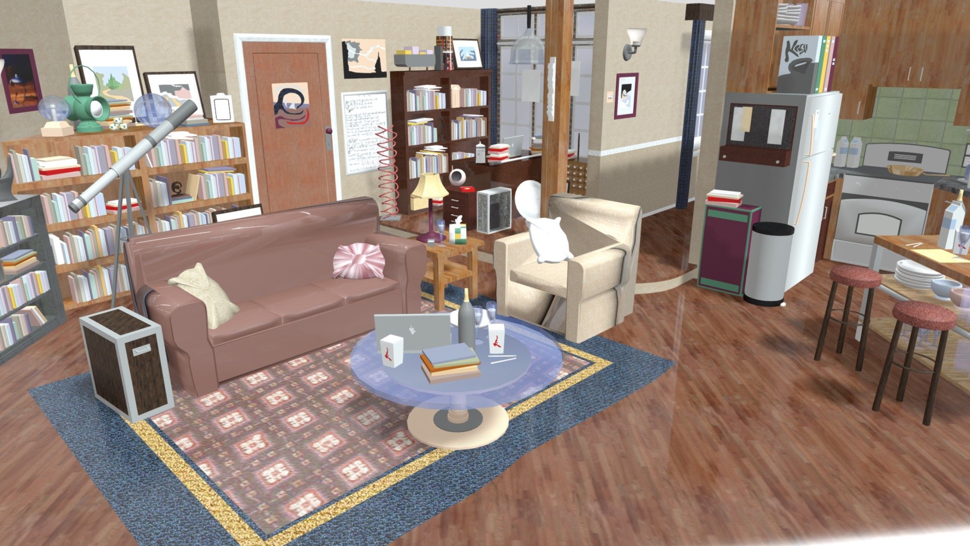 The Big Bang Theory house - Download Free 3D model by Pasha (@Pasha ...