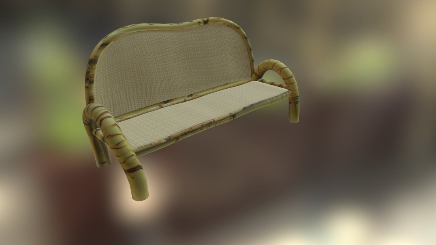 Rattan bench - 3D model by Kes Bruun (@kesbruun) [93332fd] - Sketchfab